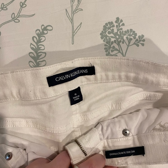 Calvin Klein | Jeans | Calvin Klein White Jeans With Holes | Poshmark